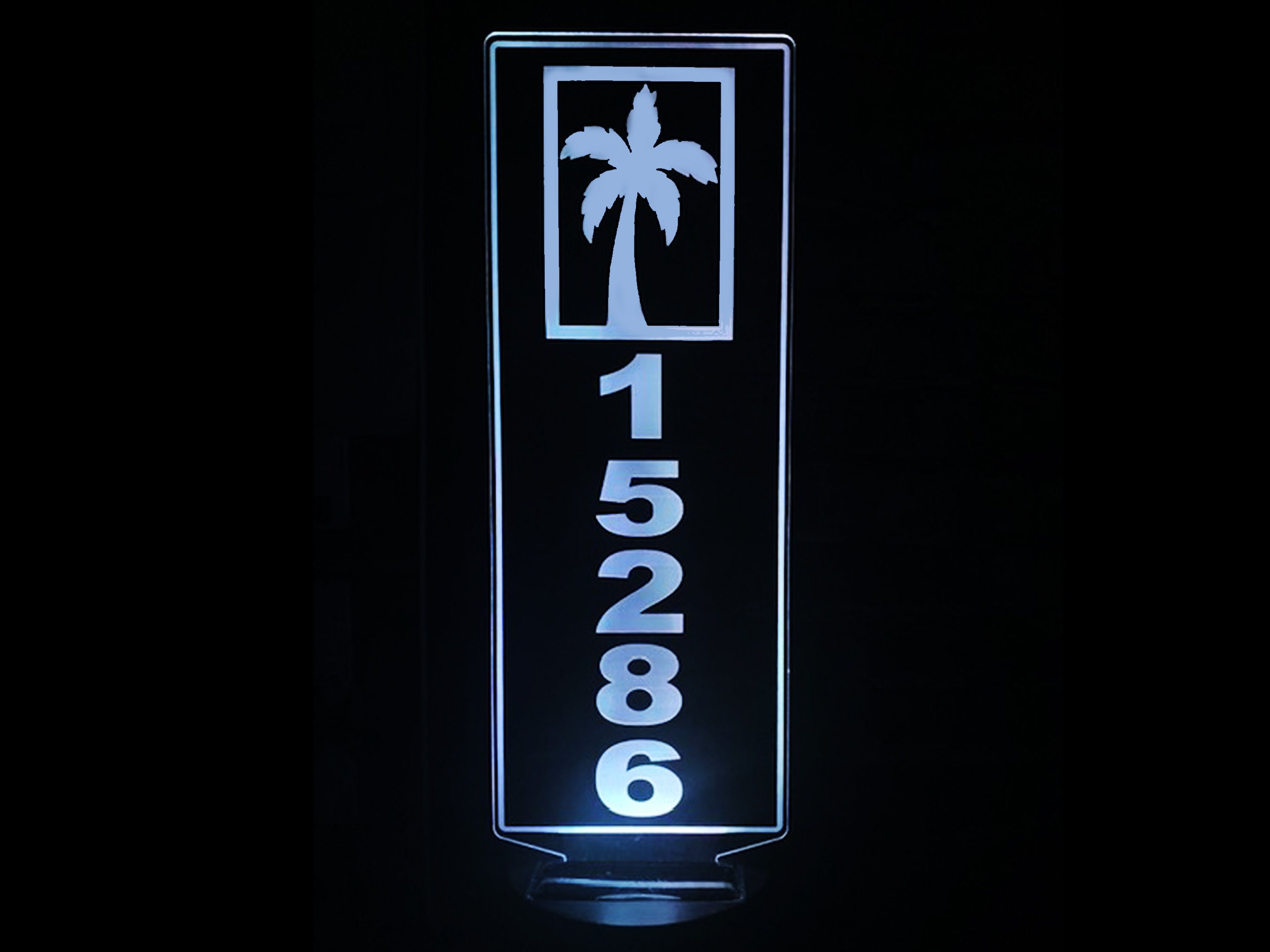 Personalized Solar Address Number Sign, Palm Tree Sign, Solar, House ...
