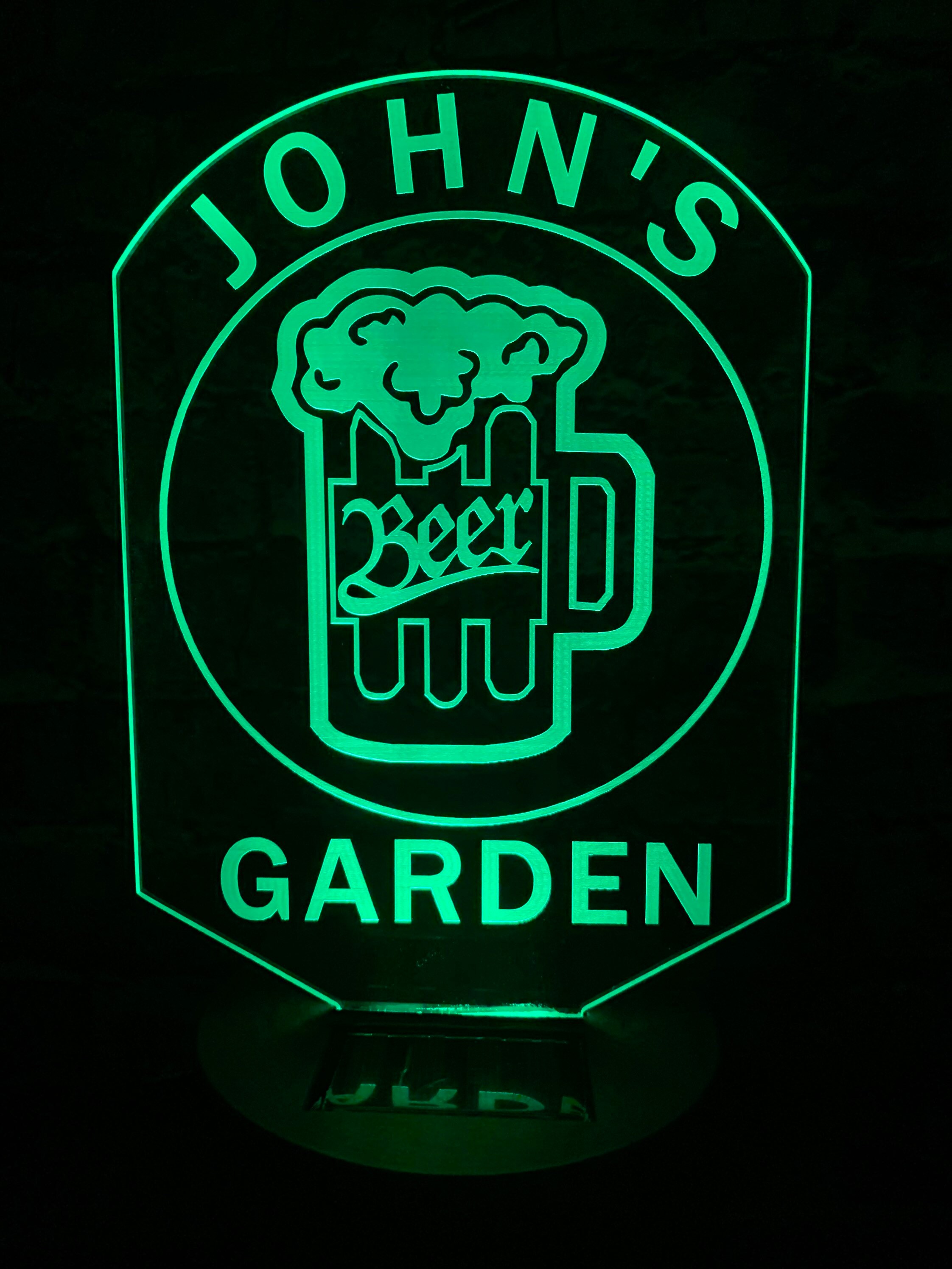 Solar Garden LED Sign Dad's Beer Garden Sign - Etsy