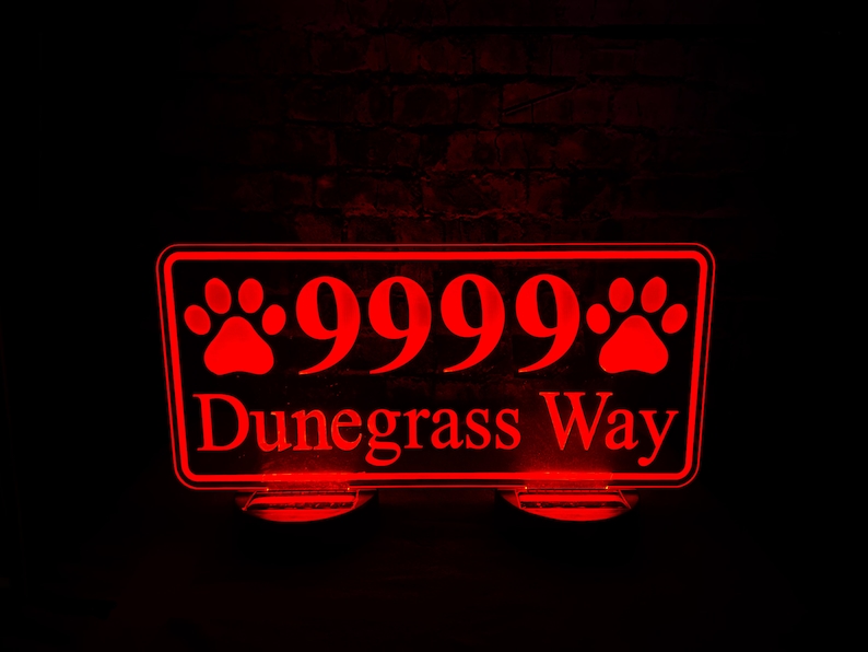 Large Personalized SOLAR Sign, Address Sign, Store Sign, Light up Sign ...