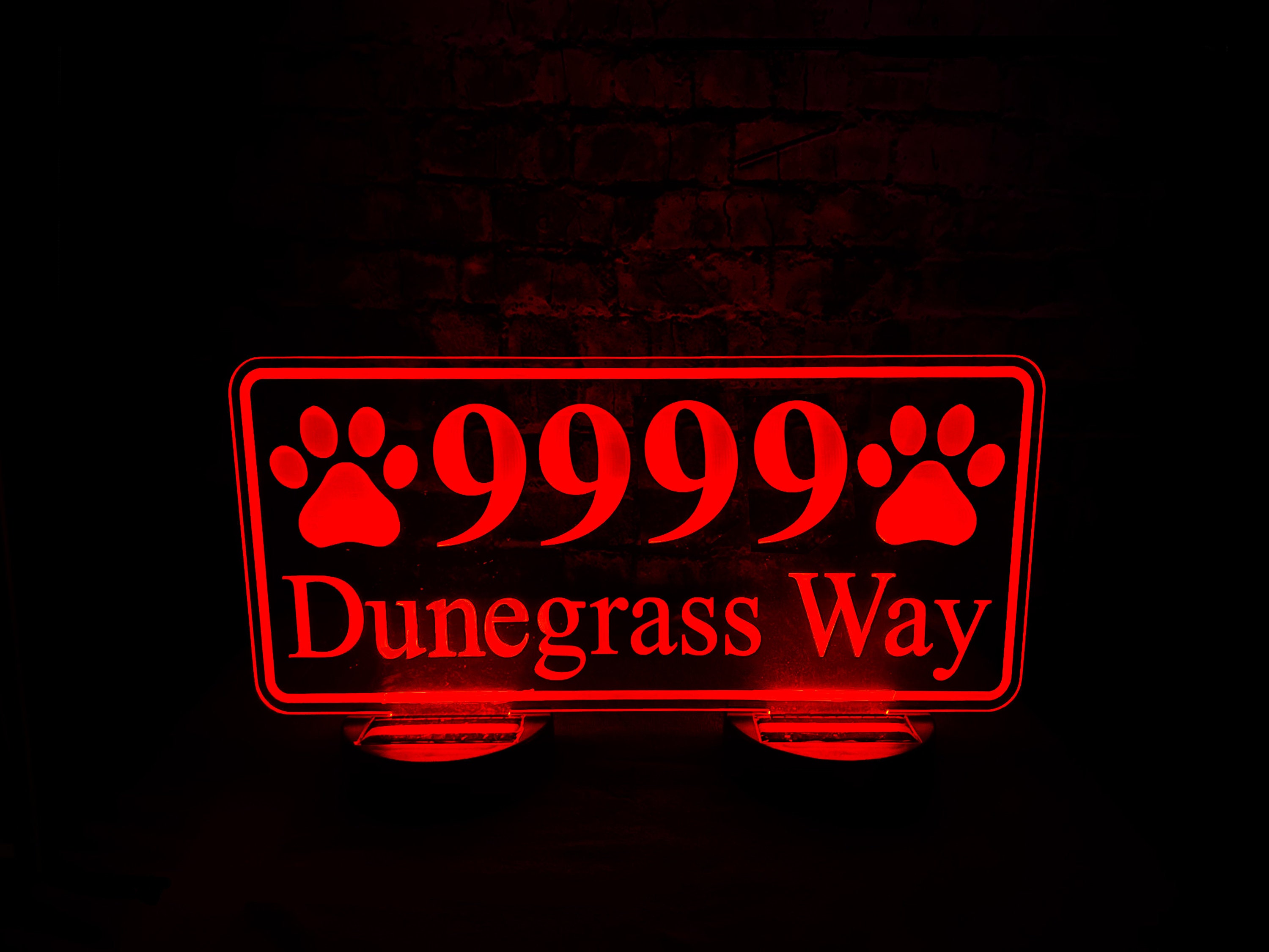 Large Personalized SOLAR Sign, Address Sign, Store Sign, Light up Sign ...