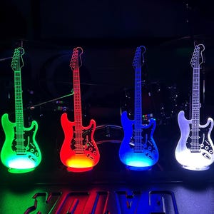 Guitar Night Light or Center Piece - 3D LED Lamp - Light for Electric ...