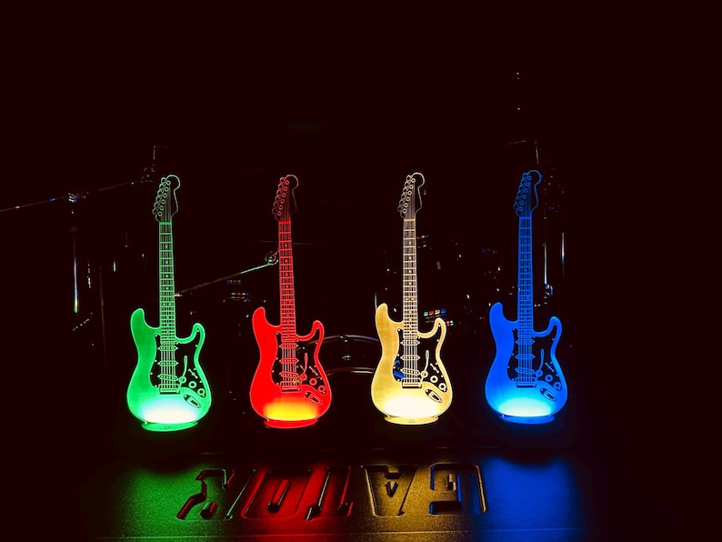 Guitar Night Light or Center Piece - 3D LED Lamp - Light for Electric ...