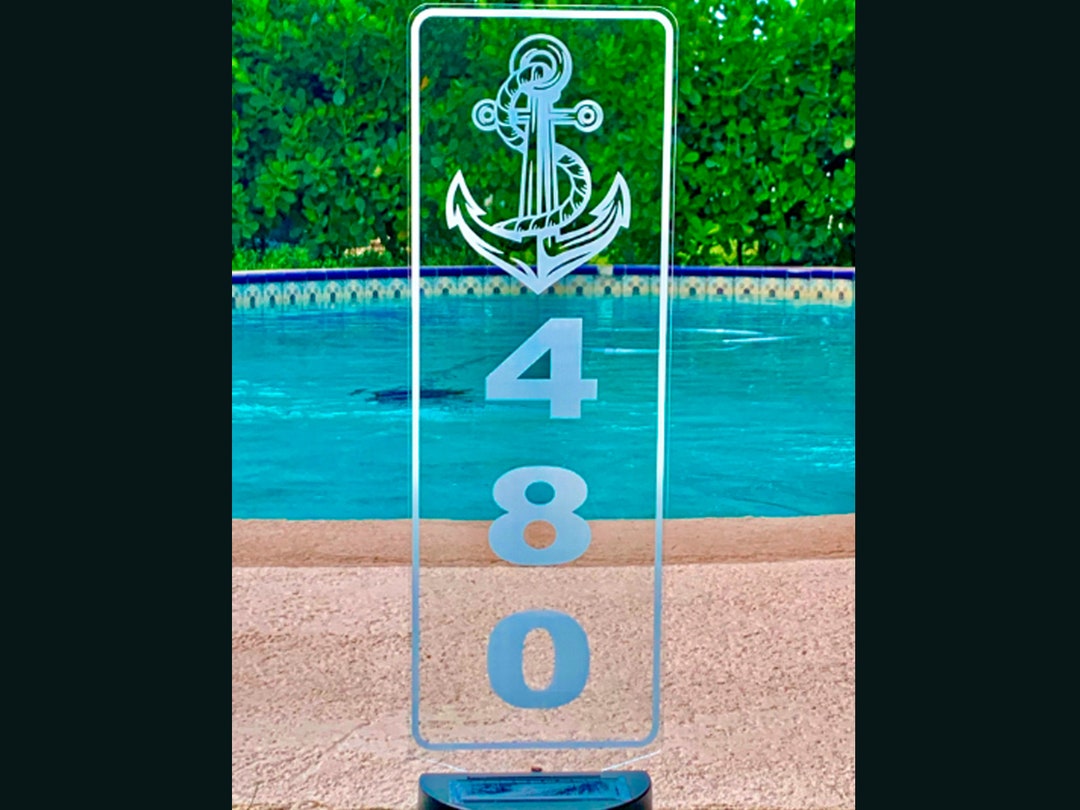 Personalized Solar Address Number Sign, Solar Light RGB Sign, Address ...