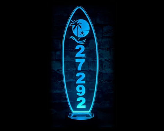 Personalized Solar House Number Sign Solar Light up RGB Sign - Etsy