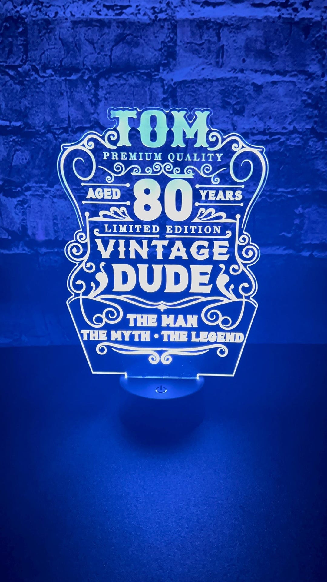Personalized Birthday Sign, 80th Birthday, Men’s Birthday Sign, LED ...