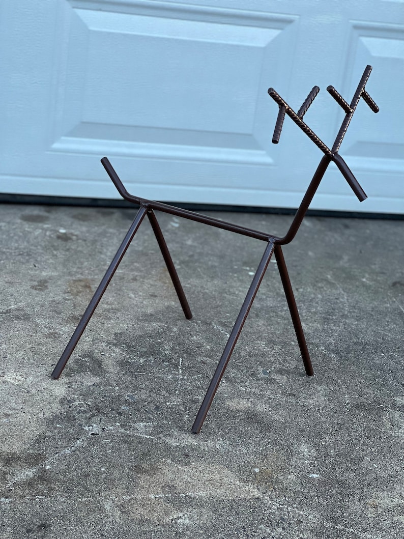Metal Rebar Reindeer and Tree Art - Etsy
