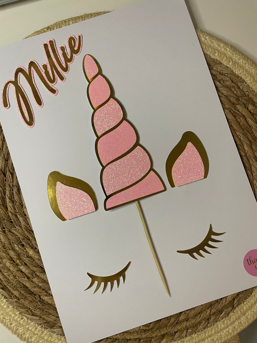 Unicorn Cake Topper Set - Etsy