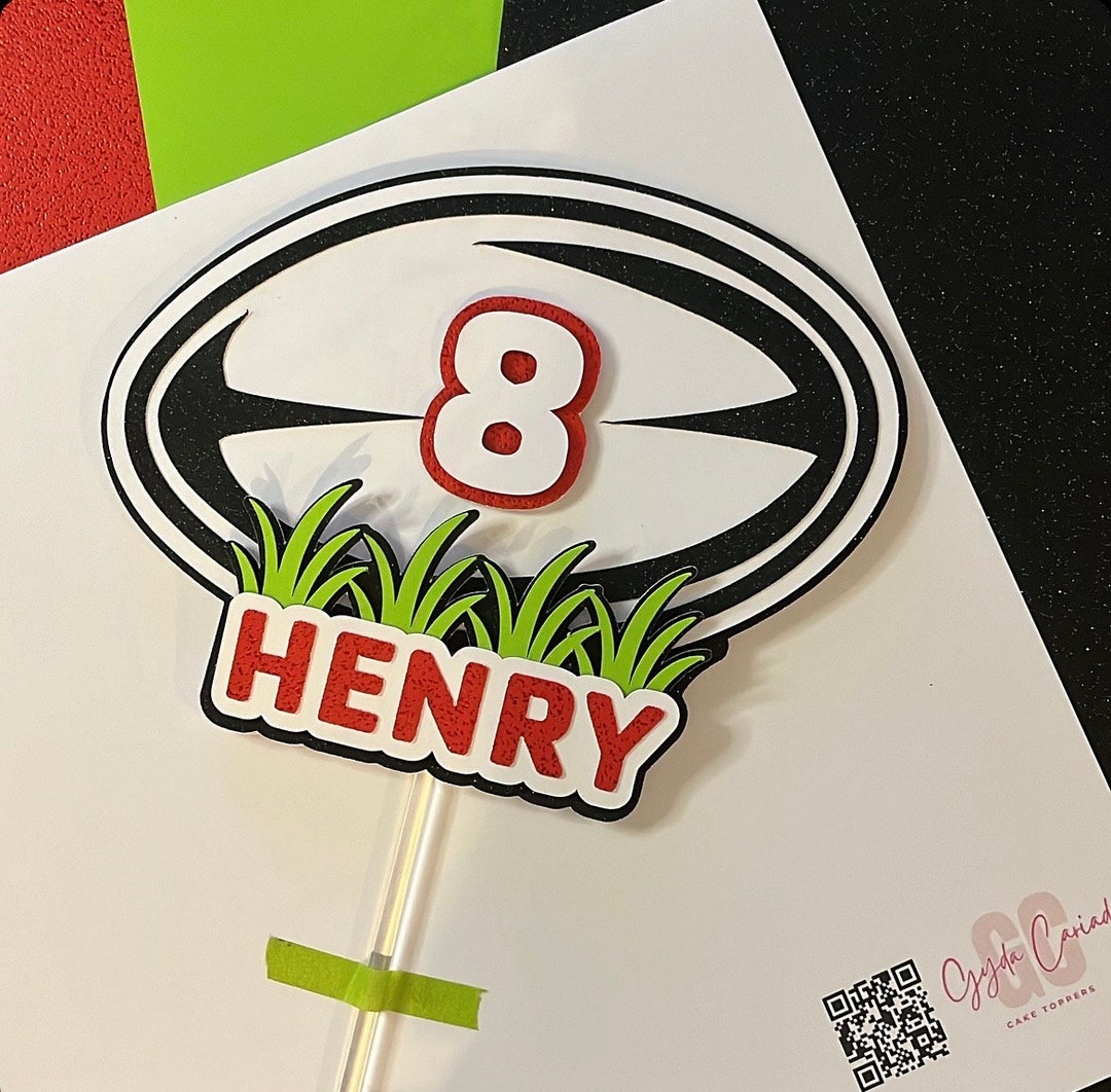 Personalised Rugby Cake Topper - Etsy UK