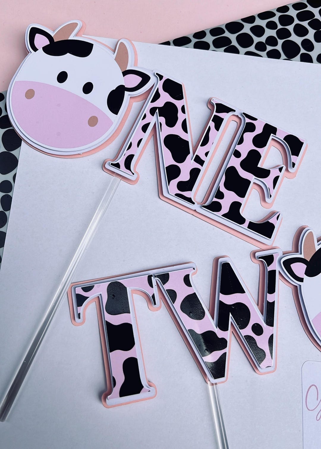 Cow Cake Topper Cow Theme Cake Topper - Etsy UK