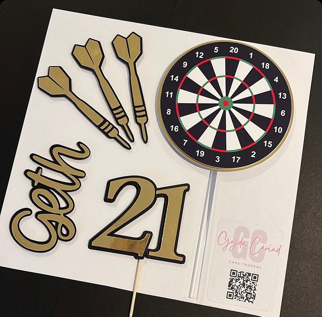 Dart Cake Topper Dart Board Cake Topper Set - Etsy