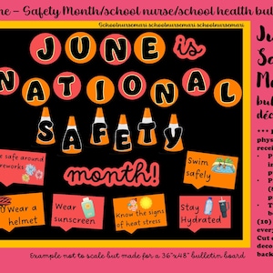 June-safety Month Tips Bulletin Board/door Decor Kit for Nurses' Office ...