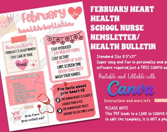 Editable Health Bulletin/newsletter for School Nurse/school Health ...