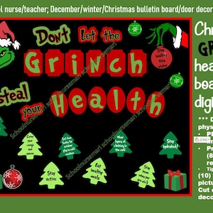 Christmas/december/winter Health Bulletin Board/door Decor Kit - Etsy