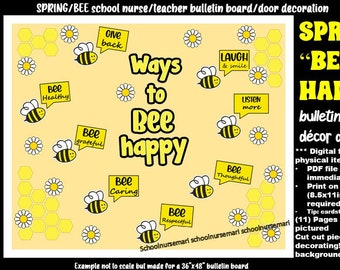Spring Health Habits Bulletin Board/door Decor Kit for Nurses' Office ...