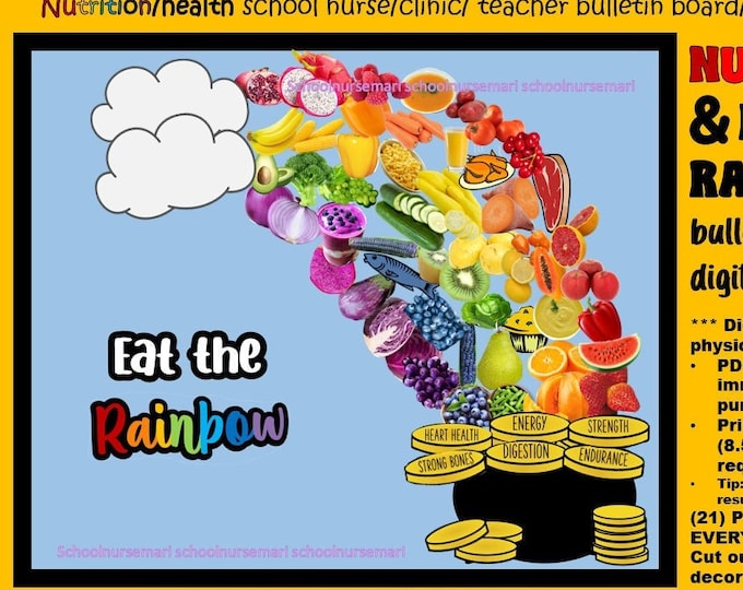 Eat the Rainbow Chart Eat the Rainbow Checklist, Kids Nutrition ...
