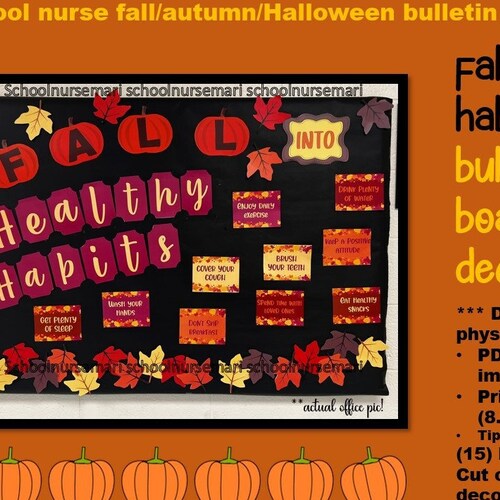 Fall Into Healthy Habits Bulletin Board/door Decor Kit for - Etsy