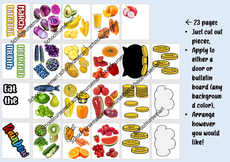 March/nutrition Month Bulletin Board/door Decor Kit for - Etsy