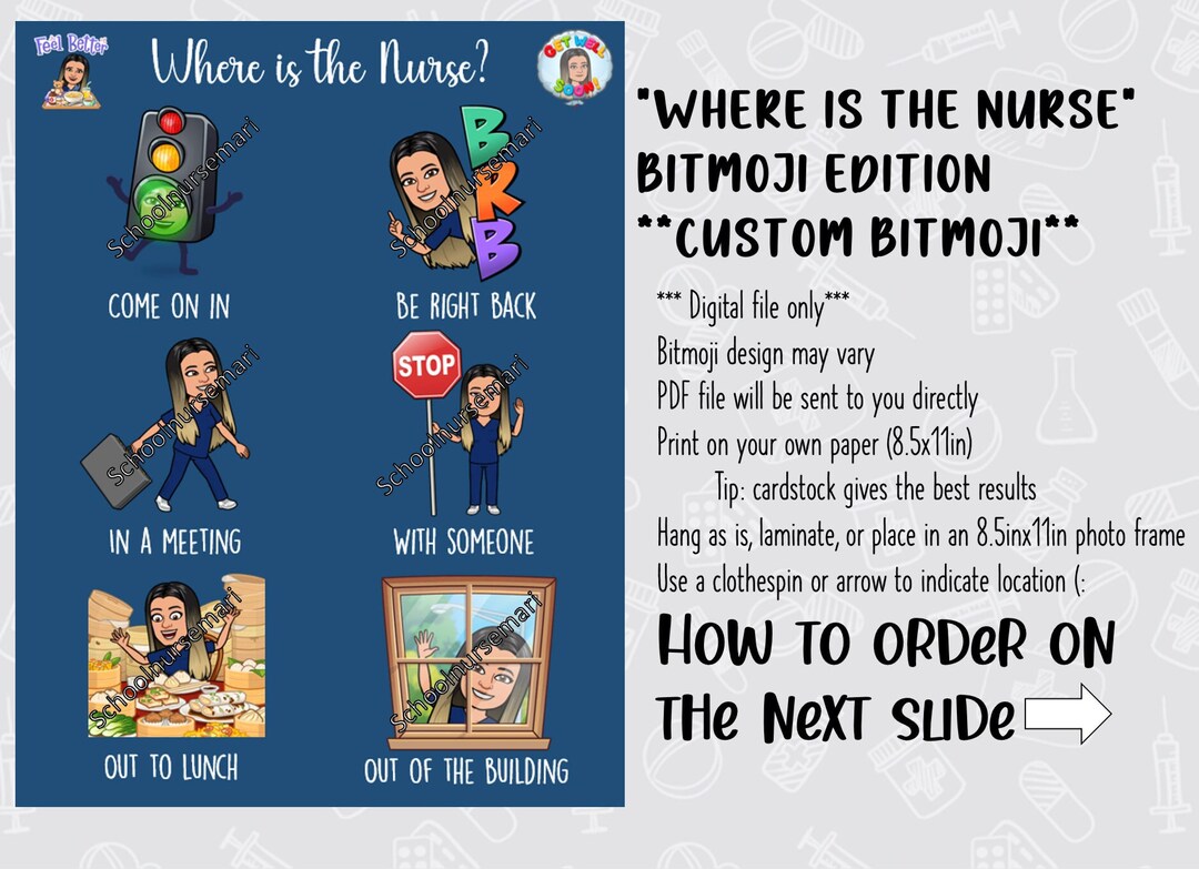 Where is the Nurse Bitmoji Edition Personalized PDF* - Etsy