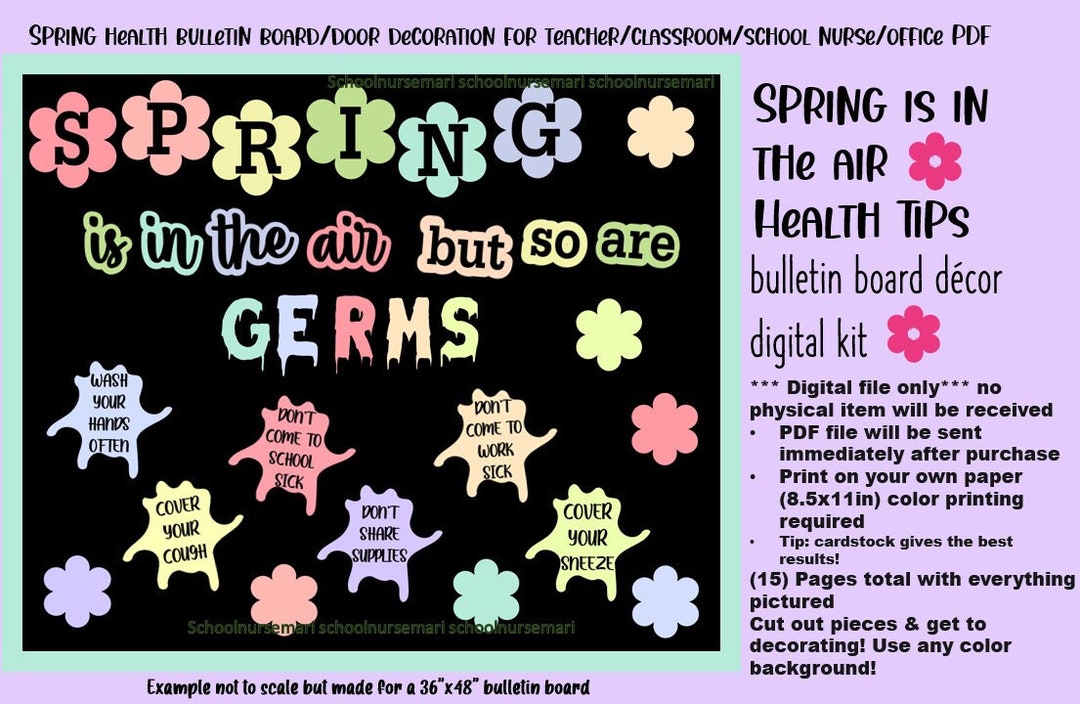 Spring is in the Air.. Health Tips Bulletin Board/door Decor Kit for ...