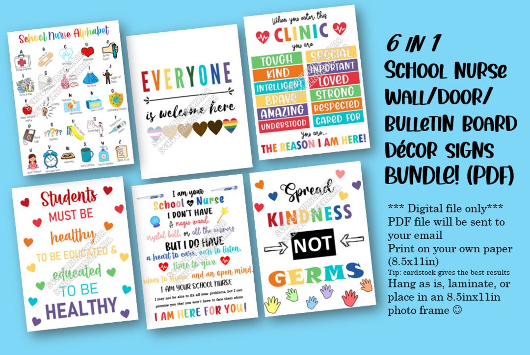 Rainbow Health Clinic Poster Bundle for School Nurse Office, School ...