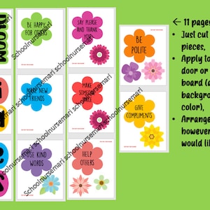 Spring Bloom With Kindness Bulletin Board/door Decor Kit for Nurses ...
