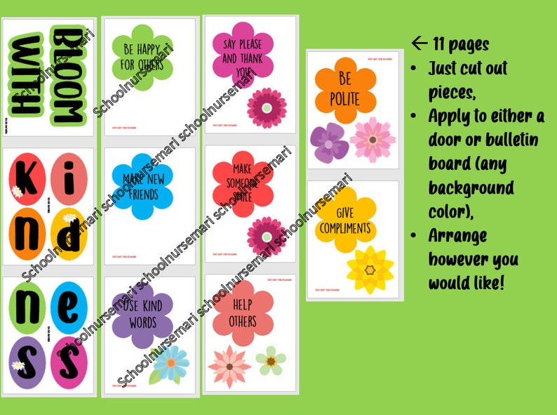 Spring Bloom With Kindness Bulletin Board/door Decor Kit for Nurses ...