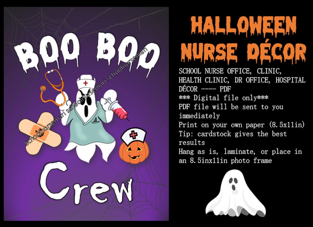 Halloween Nurse Sign Decor, for Nurse, School Nurse, School Health ...