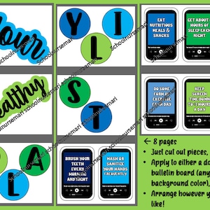 Healthy Playlist Bulletin Board Decor Kit: School Nurse Office (PDF) - Etsy