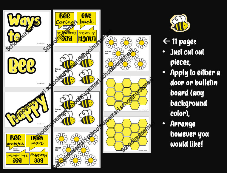 Spring/bee Happy Bulletin Board/door Decor Kit for Nurses' - Etsy