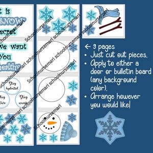Winter/snowman Health Bulletin Board/door Decor Kit for Nurses' Office ...