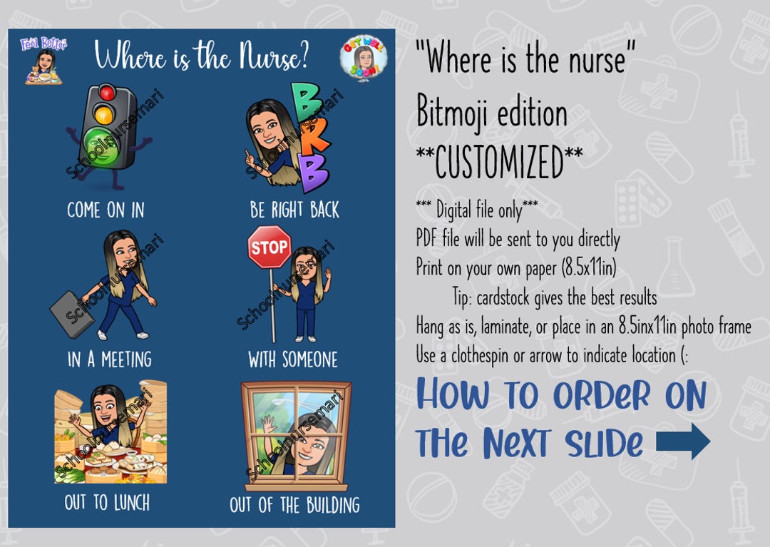 Where is the Nurse Bitmoji Edition Personalized PDF - Etsy