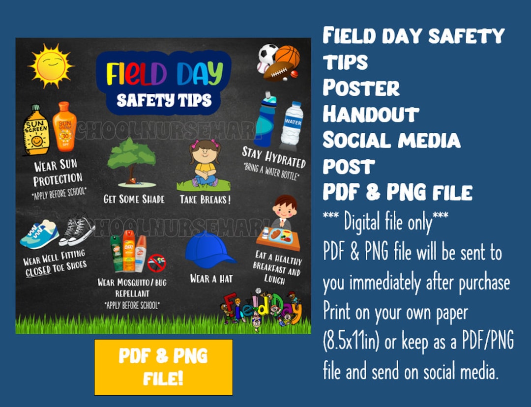Field Day Safety Tips for Students PDF/PNG File - Etsy