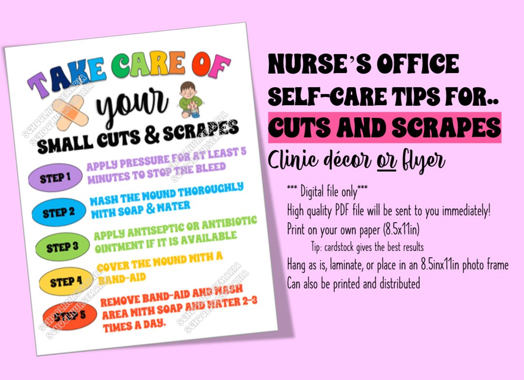 Nurse's Office/school Nurse Self Care Tips for Students and Kids for ...