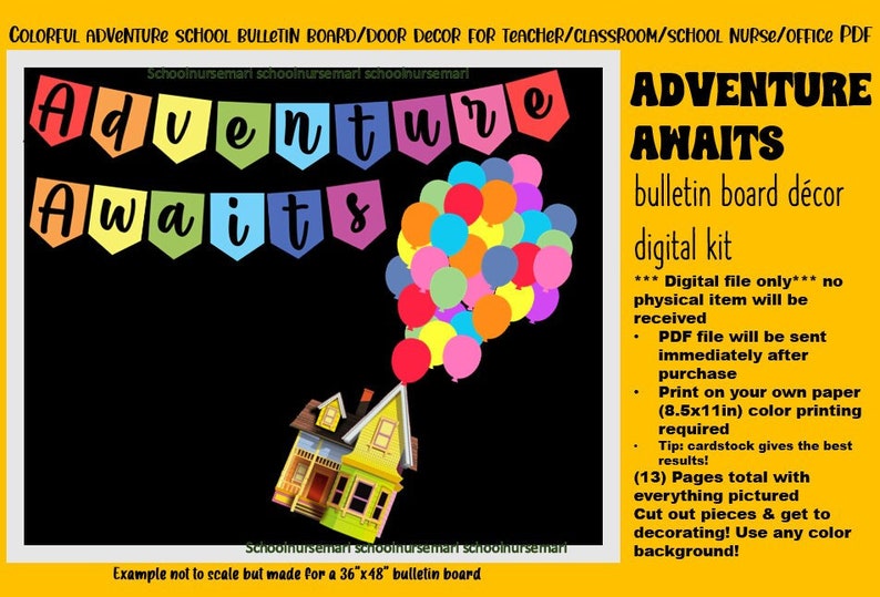 Adventure Awaits Bulletin Board Decor Kit (PDF) - Etsy