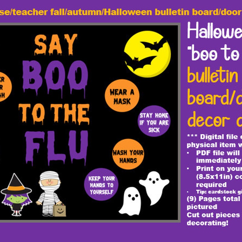 Say Boo to the Flu Bulletin Board - Etsy