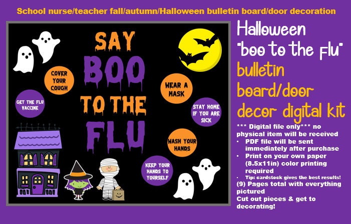 Halloween boo to the Flu Bulletin Board/door Decor - Etsy