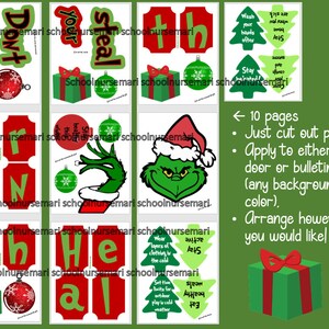 Christmas/december/winter Health Bulletin Board/door Decor Kit for ...