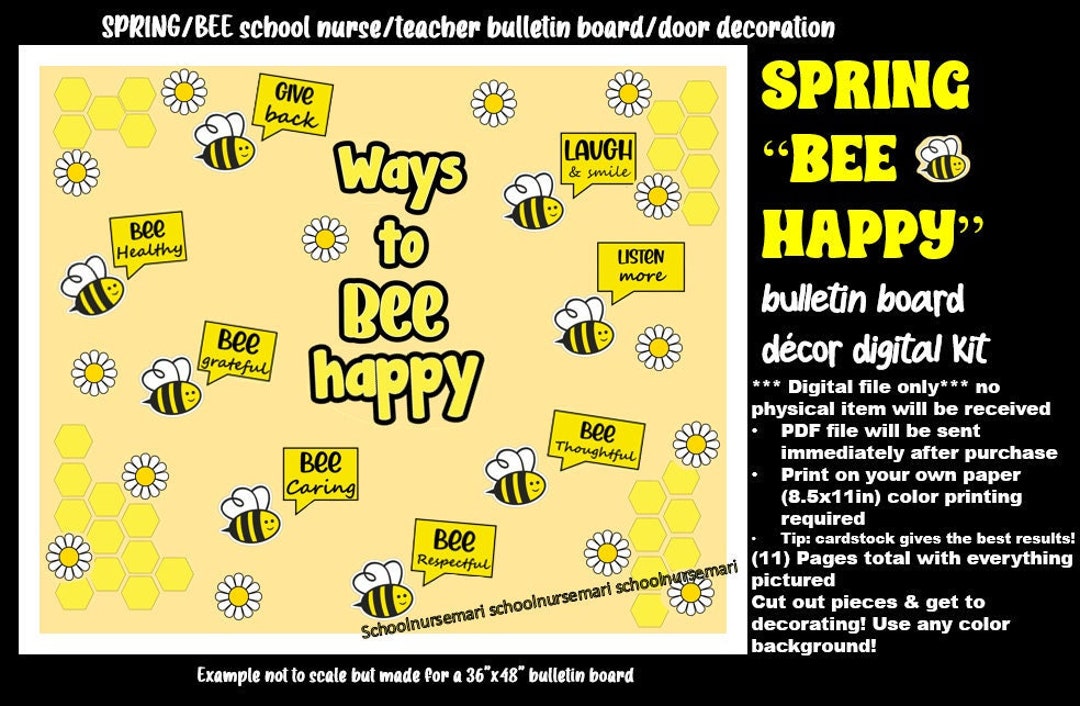 Spring/bee Happy Bulletin Board/door Decor Kit for Nurses' Office ...