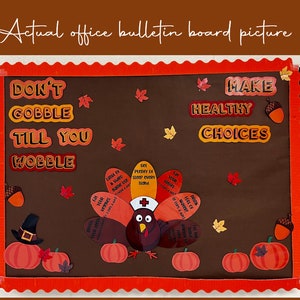 Thanksgiving Health Bulletin Board/door Decor Kit for Nurses' Office ...