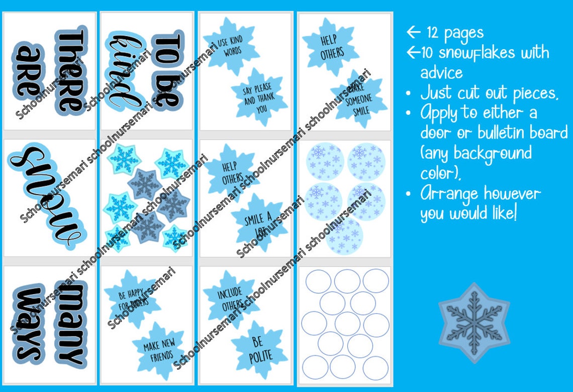 Winter/snow/holiday Kindness Bulletin Board/door Decor Kit for - Etsy