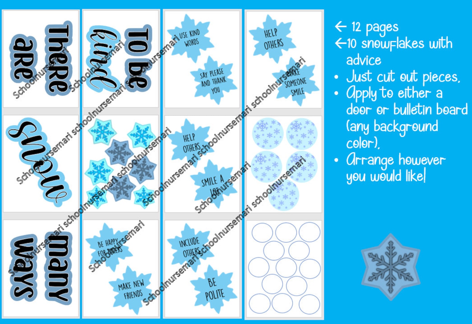 Winter/snow/holiday Kindness Bulletin Board/door Decor Kit for - Etsy