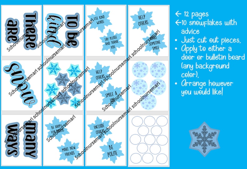 Winter/snow/holiday Kindness Bulletin Board/door Decor Kit for - Etsy