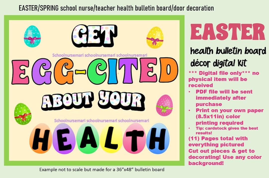Easter/spring Health Bulletin Board/door Decor Kit for Nurses' Office ...