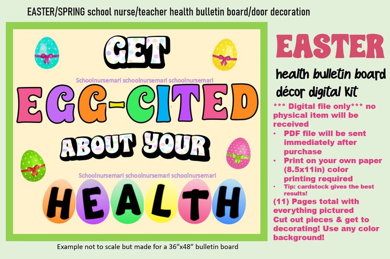 Easter/spring Health Bulletin Board/door Decor Kit for Nurses' Office ...