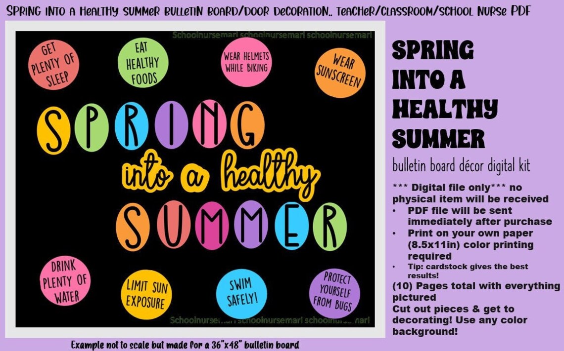 Spring Into a Healthy Summer Bulletin Board/door Decor Kit for - Etsy
