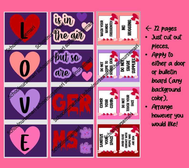 Valentine's Day/february Health Bulletin Board/door Decor Kit for ...