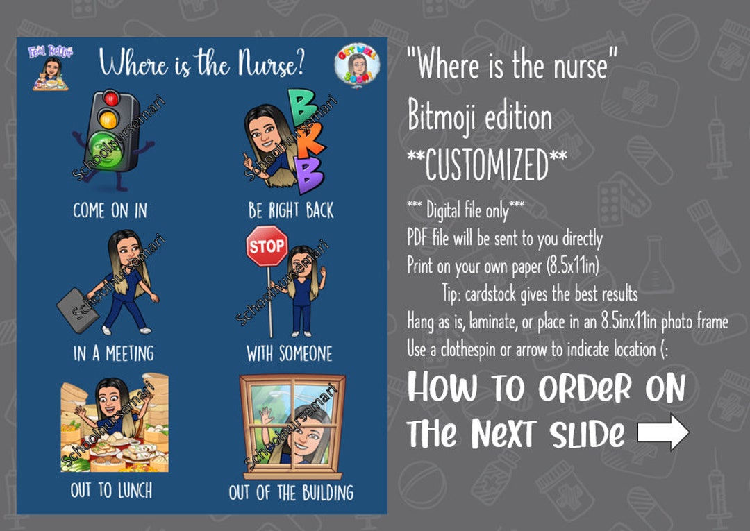 Where is the Nurse Bitmoji Edition Personalized PDF - Etsy