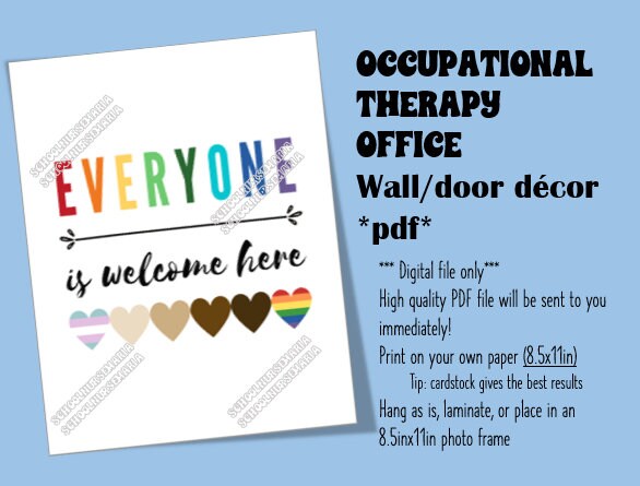 Occupational Therapy Office Wall or Door Decor Instant - Etsy