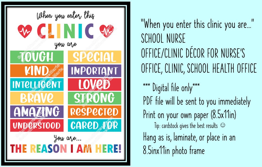 When You Enter This Clinic.... Clinic Sign for School Nurse, School ...