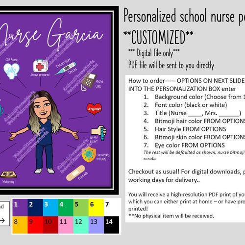 School Nurse Sign Bitmoji Edition Personalized PDF for - Etsy